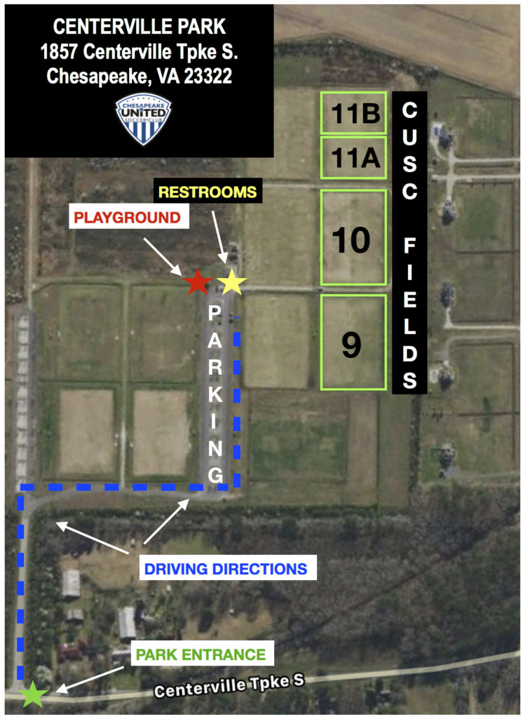 CUSC FIELD MAP • Chesapeake United Soccer Club